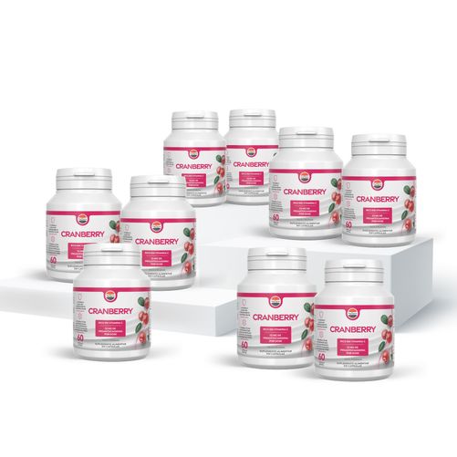 Cranberry + Vitamina C - 9 Frascos com 60 Cápsulas | TopTherm - toptherm-brasil